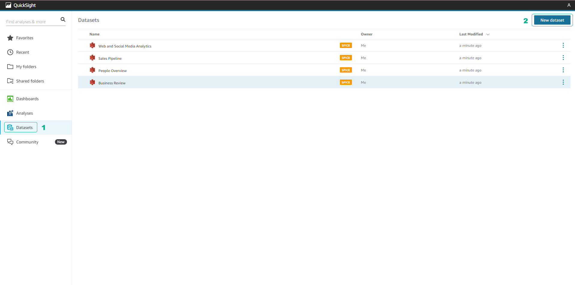 Update Dataset Getting Started With Quick Sight